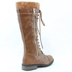 Forever Link | Shoes | Women Fashion Knee High Lace Up Combat Boots ...